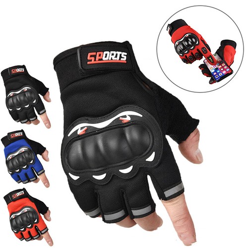 Motorcycle Gloves Breathable Unclosed Finger Racing Gloves for Outdoor ...