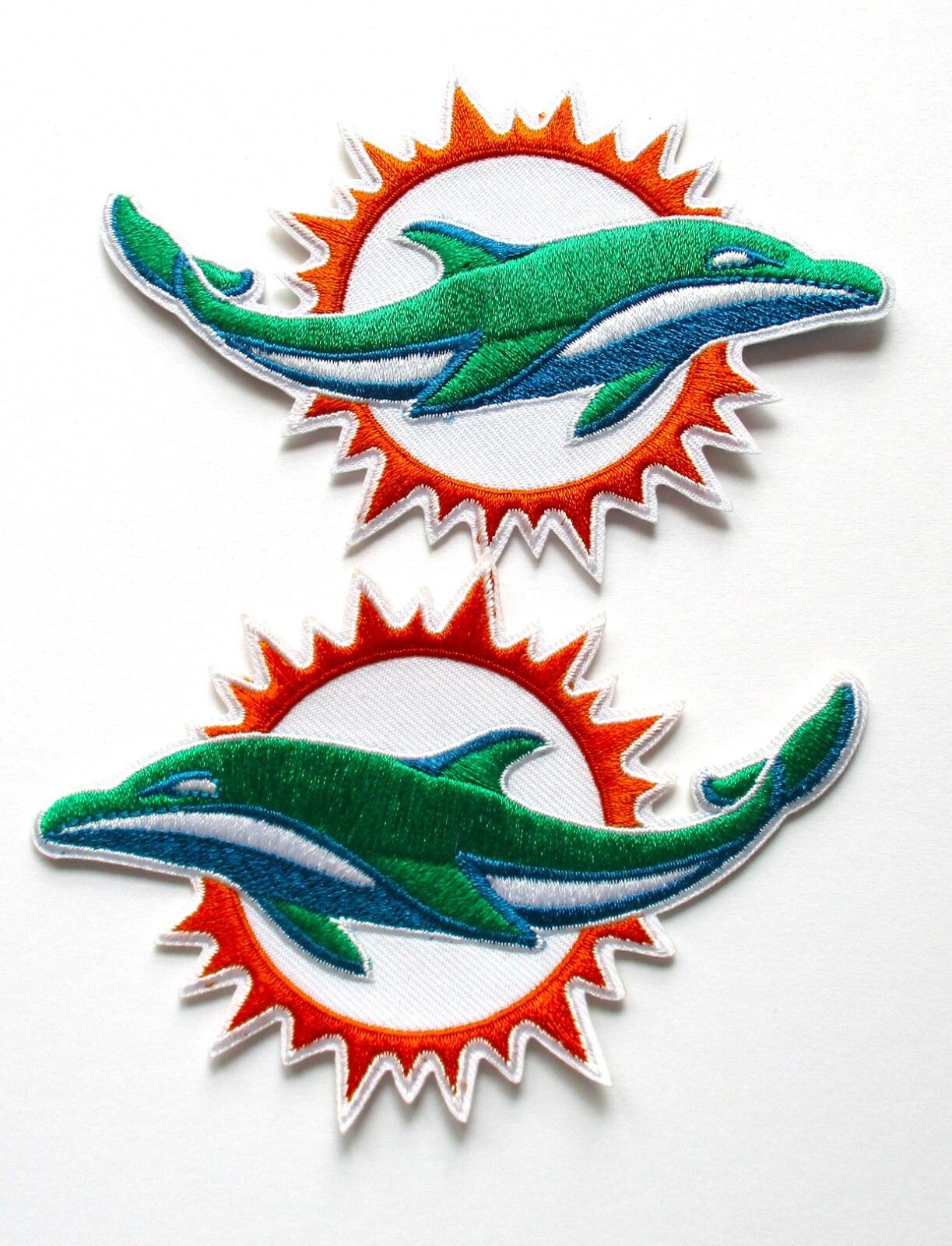 LOT OF (2) MIAMI DOLPHINS HELMET PATCHES FACING LEFT AND RIGHT ITEM ...