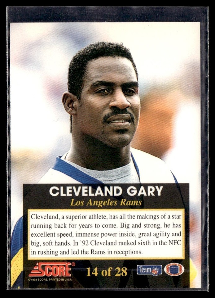 1993 Score Cleveland Gary Los Angeles Rams #14 | eBay