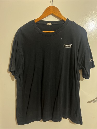 Reece Plumbing Shirt Mens Large White Logo Short Sleeve Cotton T Navy ...