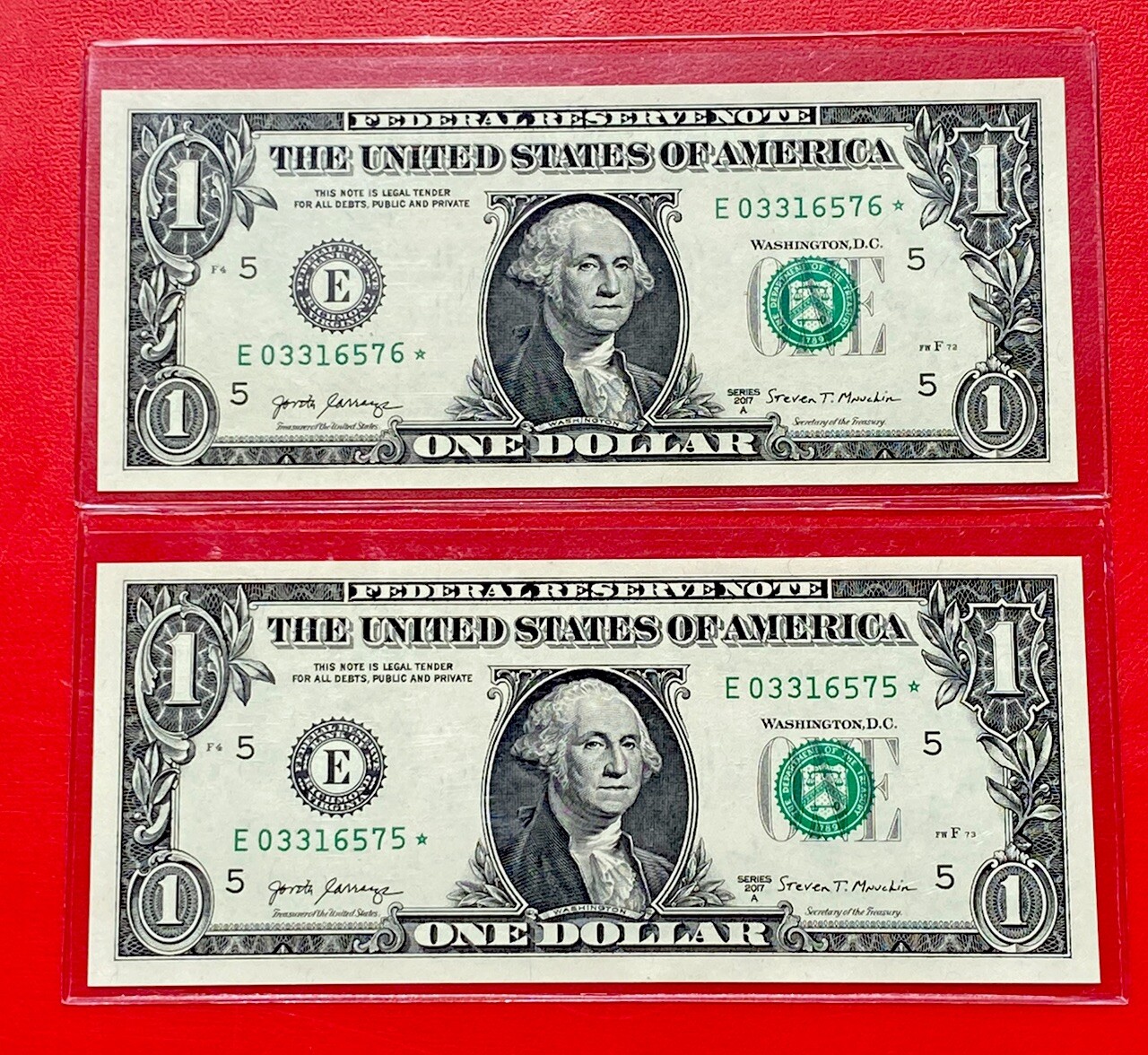 2017A STAR NOTE $1 DOLLAR ( 2 CONSECUTIVE RICHMOND ) Short Print ...