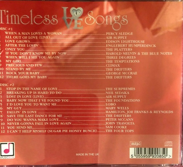 Timeless Love Songs / Various by Timeless Love Songs /Various (CD, 2017 ...