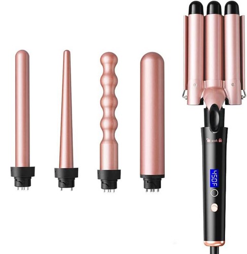 5in1 Curling Wand Set with LED Display w/5 Interchangeable Ceramic ...