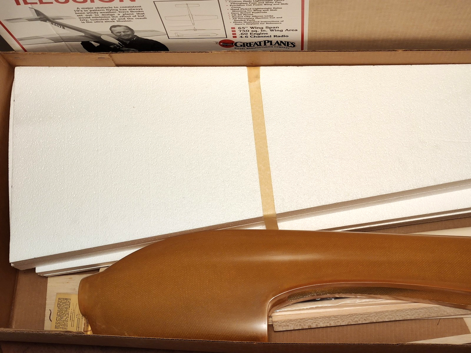 Vintage Great Planes/Dave Brown Illusion RC Pattern Model Airplane kit ...