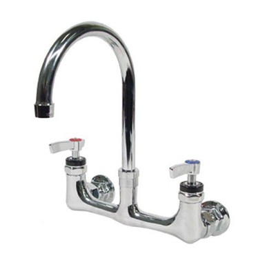 Encore 8 in Heavy Duty Wall Mount Faucet w/ Rigid Gooseneck Spout | eBay