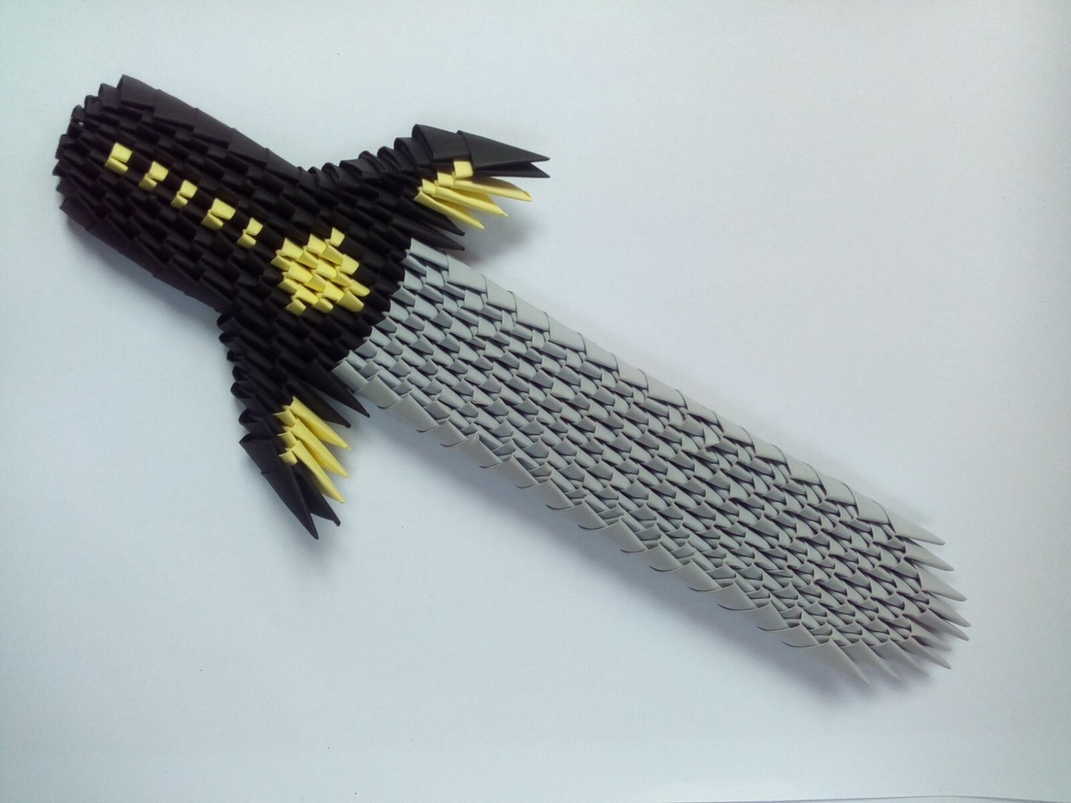 Espada Minecraft De Origami 3D ORIGAMI MINECRAFT SWORD TUTORIAL #fyp