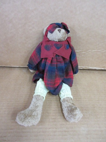 NOS Boyds Bears CLARA 911061 The Artisan Series Plush Bear Plaid Hearts ...