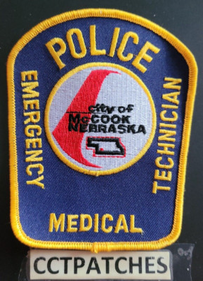 CITY OF McCOOK, NEBRASKA POLICE EMT SHOULDER PATCH NE | eBay