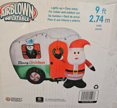 Gemmy 9ft Long Santa w/ RV Camper Scene Christmas Inflatable | eBay