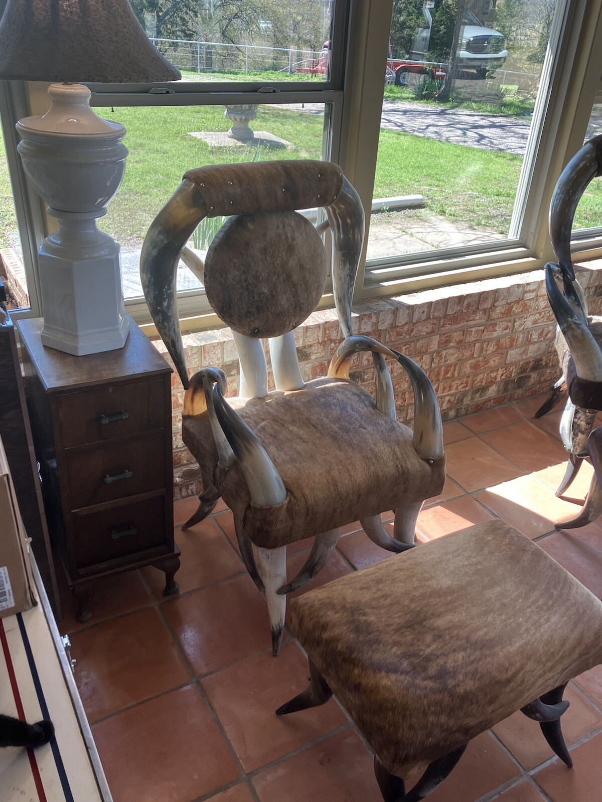 Texas longhorn chair and ottoman | eBay