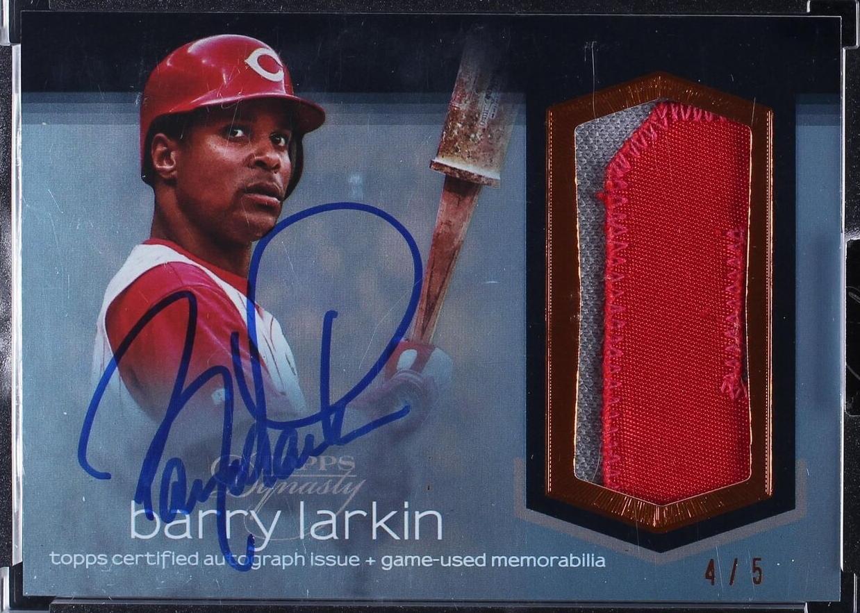 2018 Topps Dynasty - Autograph Patches Barry Larkin #AP-BL3 Blue /5 (AU ...