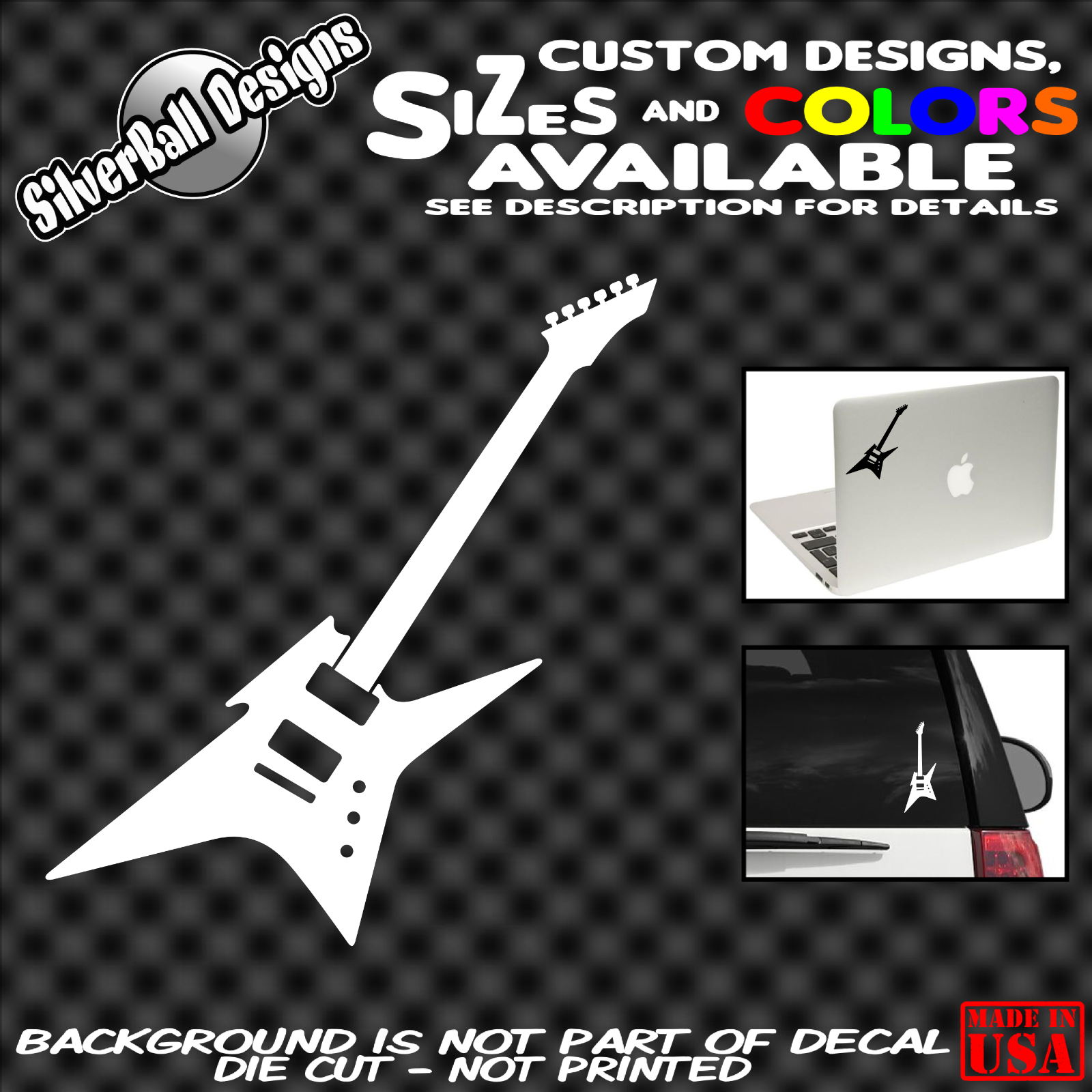 BC Rich Ironbird Guitar Custom Vinyl sticker Laptop Car Window Gibson ...