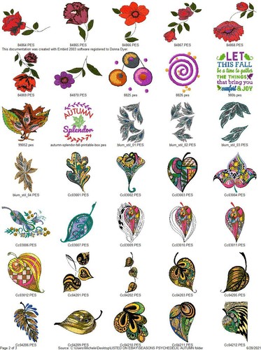 96 FALL SEASON AUTUMN EMBROIDERY MACHINE DESIGNS COLLECTION PES USB | eBay