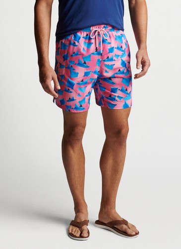 NEW MENS PETER MILLAR SEASIDE CATCHIN' RAYS SWIM TRUNK Shorts, MEDIUM ...