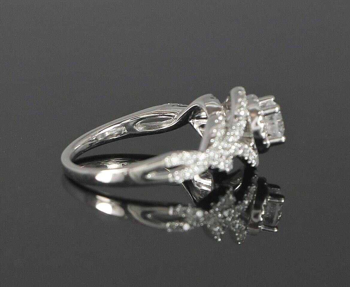 $3,950 ZEI 14K White Gold 1.05ct Round Diamond Engagement Crossover ...