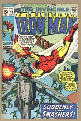 Iron Man 31 FVF Mastermind! Bullwhip Grogan! Ratzo! Luke! 1970 Marvel ...