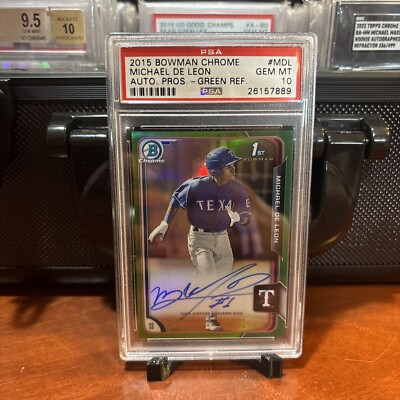 2015 Bowman Chrome Prospects Michael De Leon #BCAP-MDL PSA 10 POP 1/1 ...
