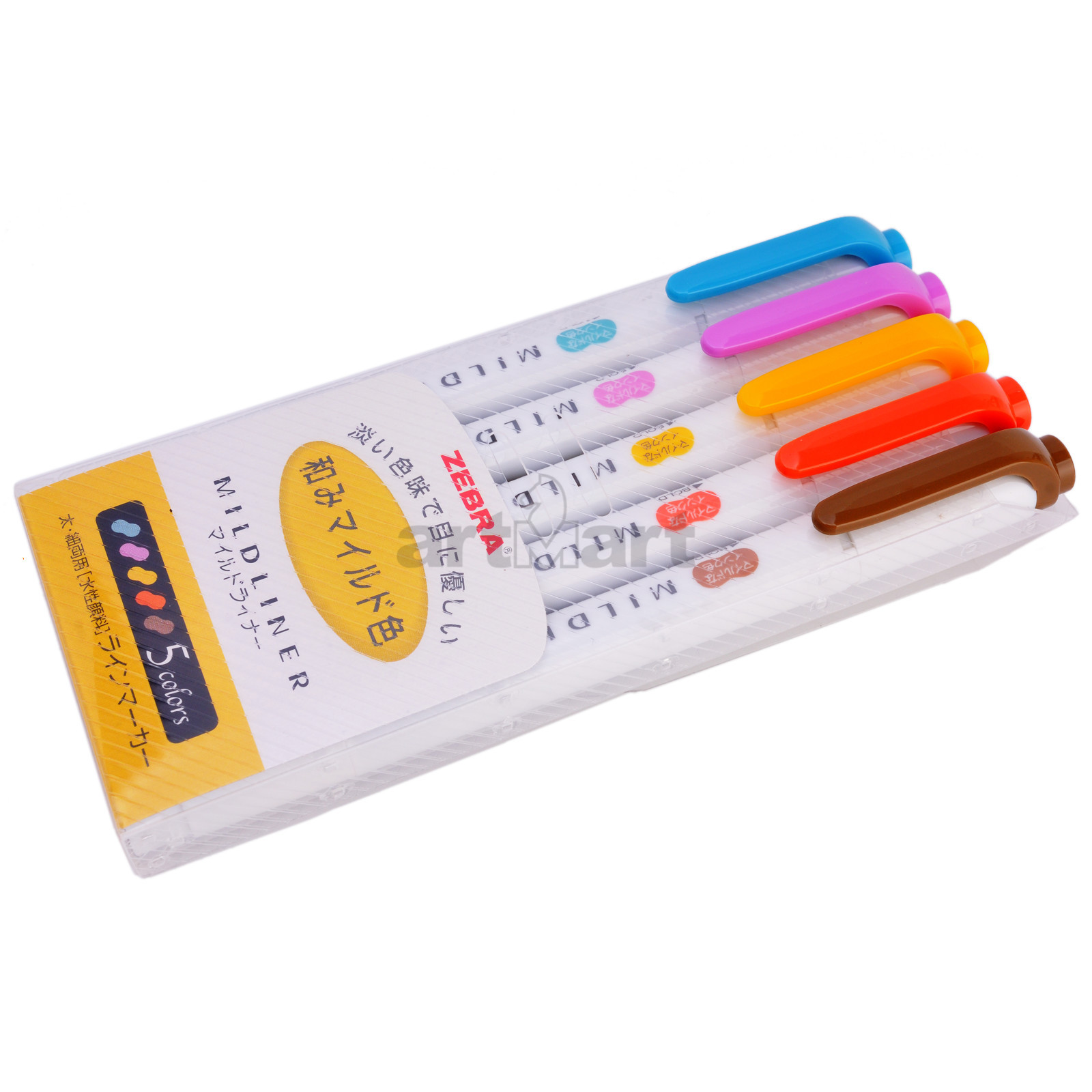 Zebra Mildliner Paint Markers Pen Double Ended 5 Colors Highlighter Set ...