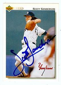 Scott Sanderson autographed baseball card New York Yankees 1992 Upper ...
