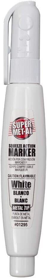 SUPER MET-AL #1295 SQUEEZE ACTION METAL TIP WHITE PAINT MARKER | eBay