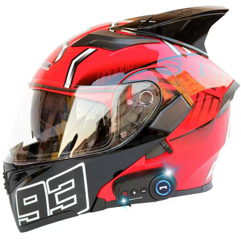 Motorcycle Double Lens Facelift Helmet Bluetooth Helmet Full Helmet ...