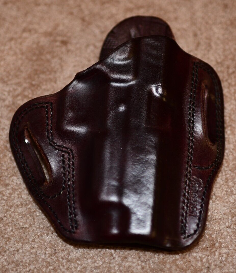 Kramer Mahogany Belt Scabbard Horsehide Leather OWB Holster STI VIP ...