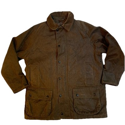 Barbour Weather Worked Beaufort Wax Jacket Mens Large Brown Chore ...