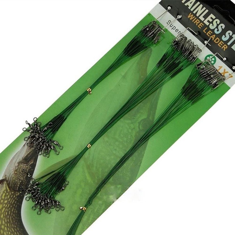 60 Pcs Stainless Steel Wire Fishing Accessories Anti-bite Line with ...