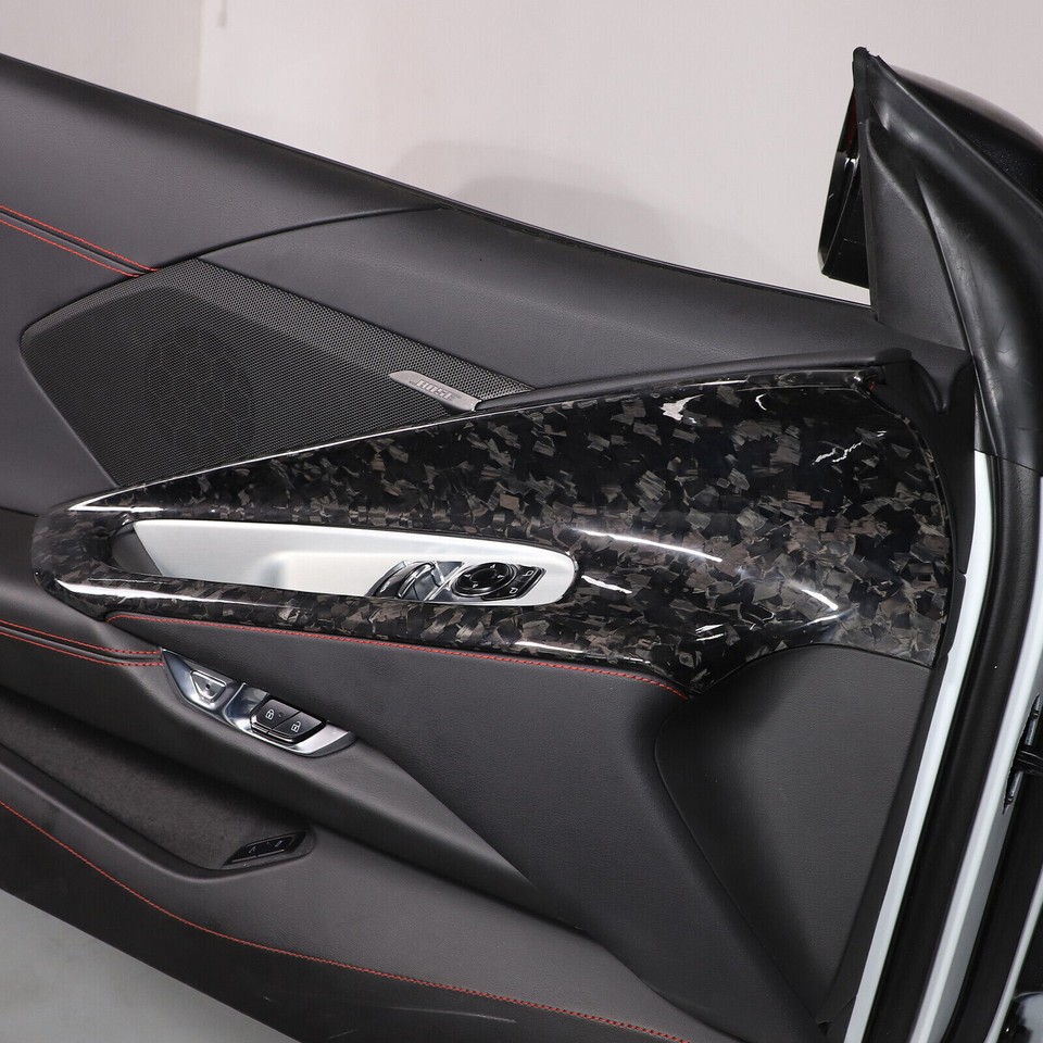 Forged Pattern Carbon Window Lift Button Trim Outer Frame For Corvette ...