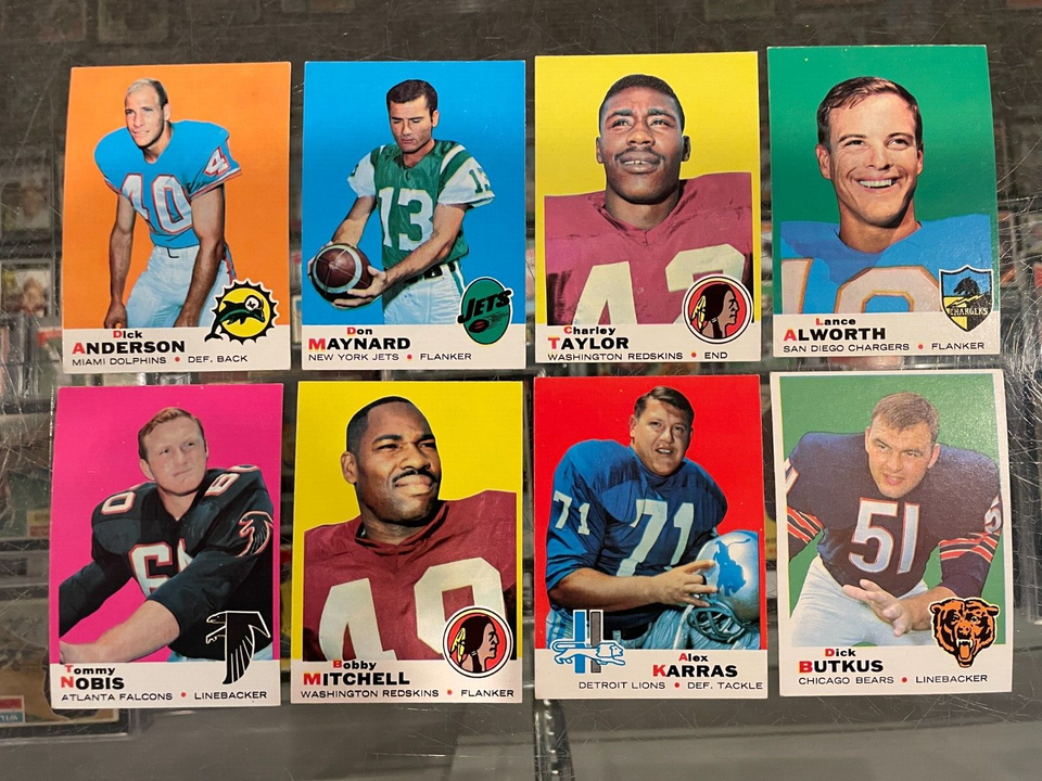 1969 TOPPS FOOTBALL CARD SET -9 UNITAS PICCOLO STARR TARKENTON NITSCHKE EX/MT | eBay