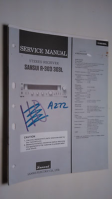 Sansui r-303 L service manual original repair book stereo tuner ...