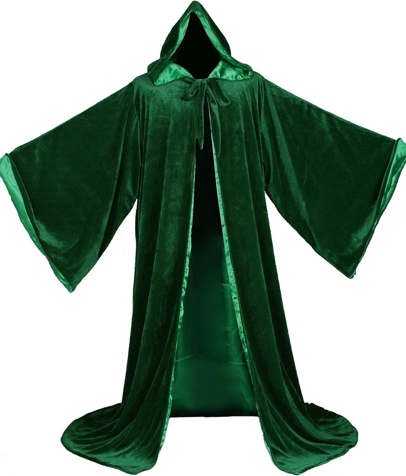 Velvet Wizard Robe with Satin Lined Hood and Sleeves | eBay