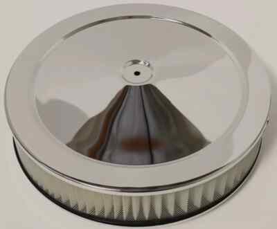 Chrome 14"x3" Air Cleaner Kit Fit 5-1/8" 4 Barrel Holley Edelbrock SBC ...