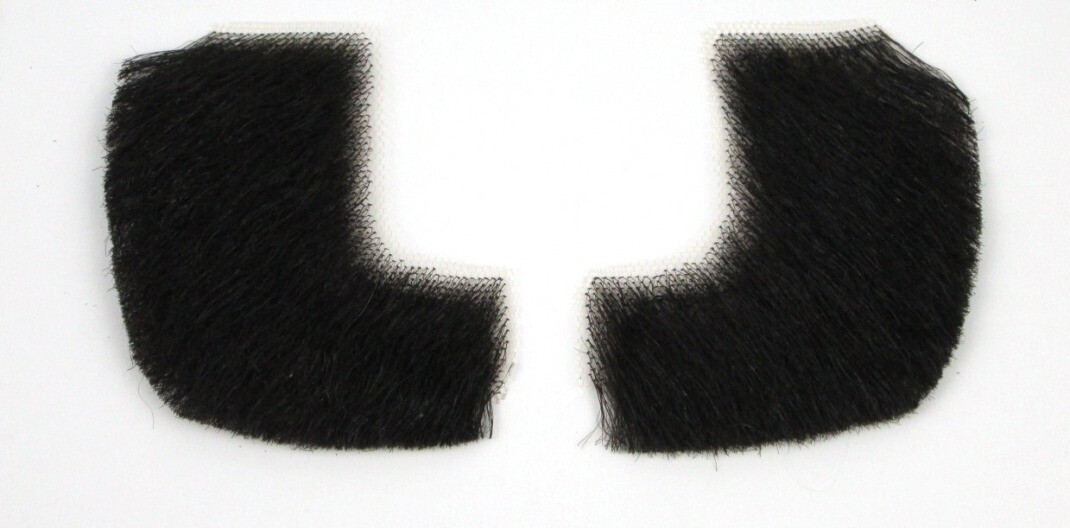 HUMAN HAIR COSTUME CURVED SIDEBURNS MUTTON CHOPS BIKER HIPPIE GREASE ...