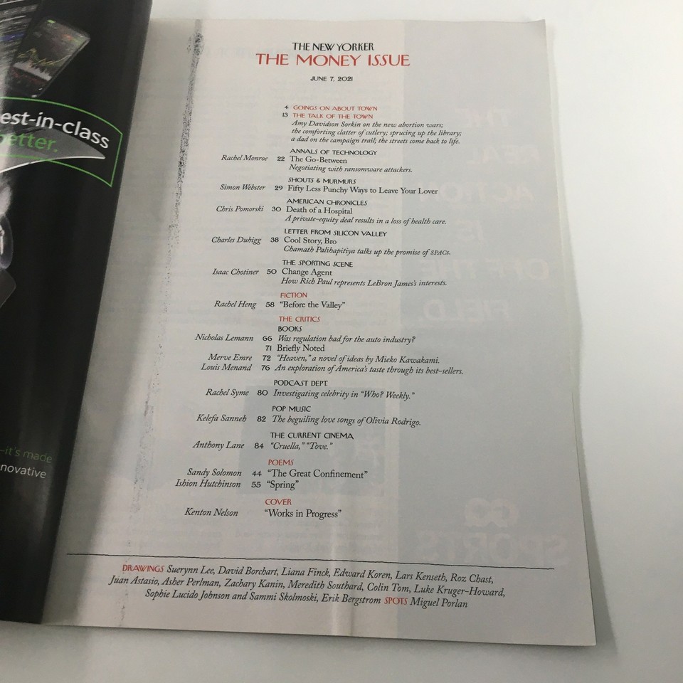 The New Yorker Full Magazine June 7 2021 Works in Progress by Kenton ...