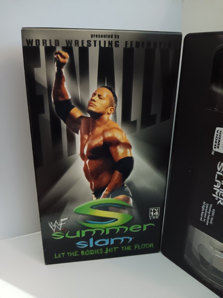 WWF - Summerslam 2001 (VHS, 2001) Wrestling WWE The Rock Booker T Stone ...