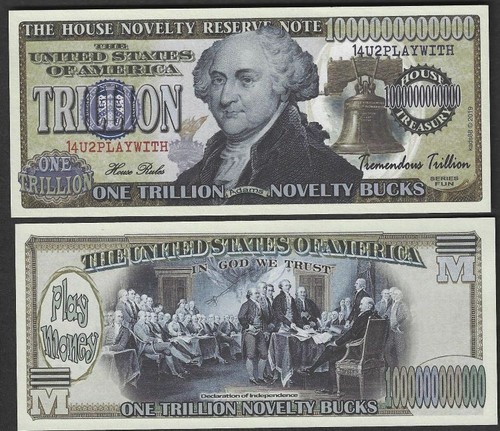 Lot of 25 Bills - One Trillion Novelty Bucks w John Adams, Play Money ...