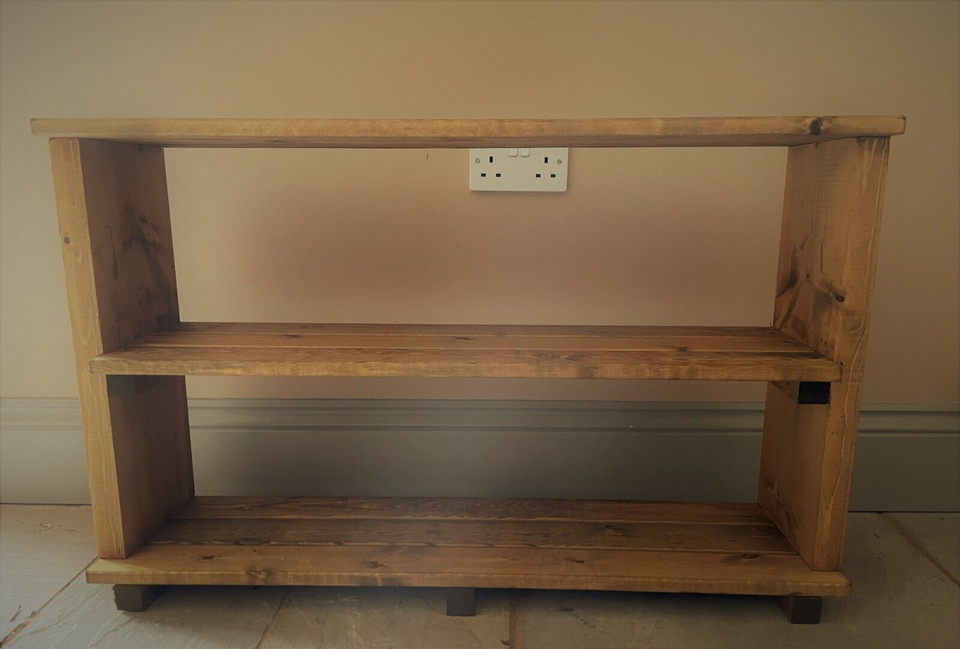 Wooden Boot and Shoe Rack Storage Unit Chunky Rustic 3 Shelves FULLY ...
