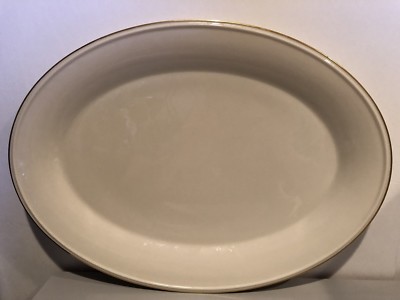 Lenox Eternal Collection Oval Large Serving Platter Ivory with Gold Rim ...