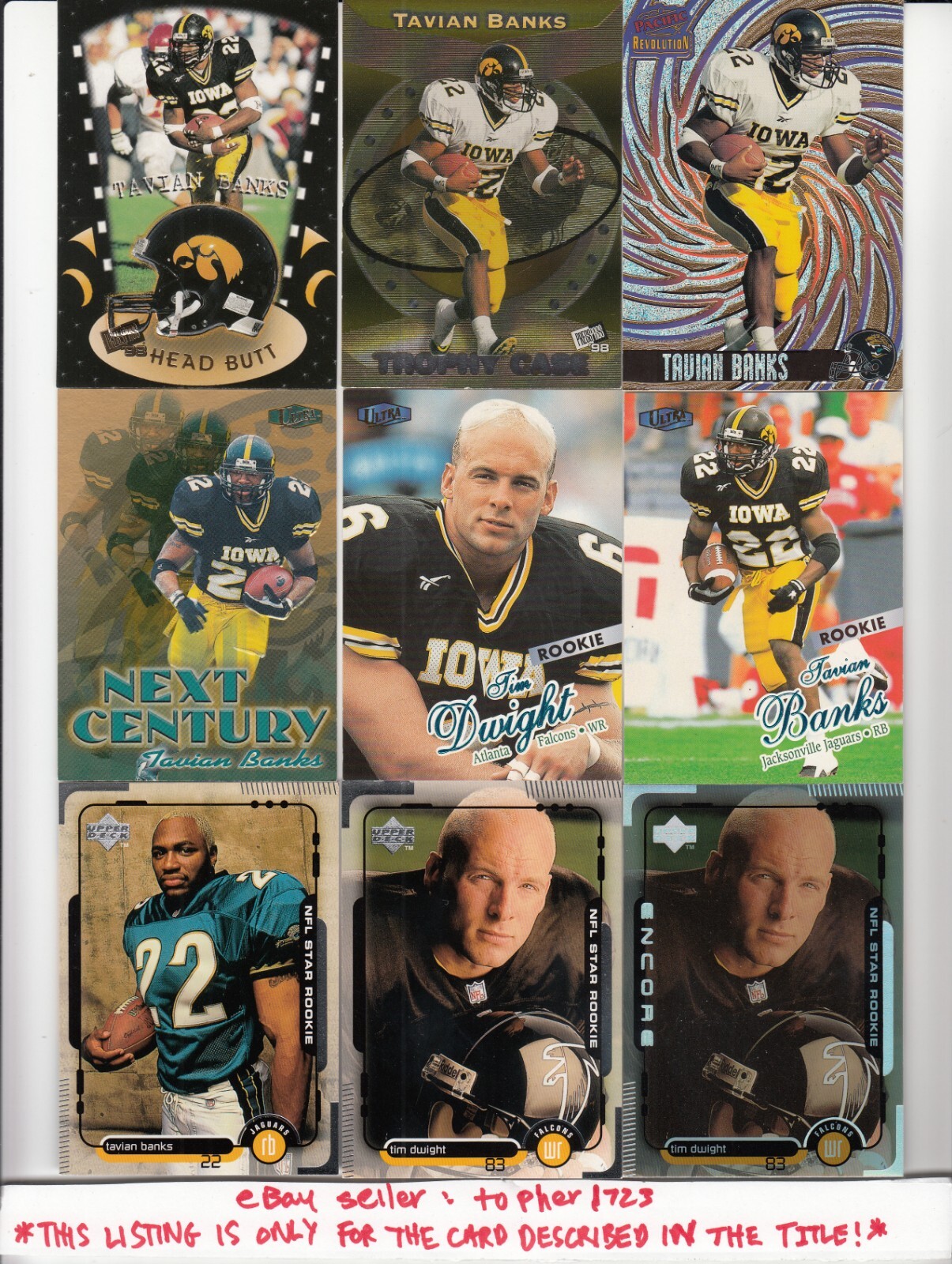 (BC) 1998 Upper Deck Football Base TIM DWIGHT SP RC #42 Iowa/Falcons | eBay