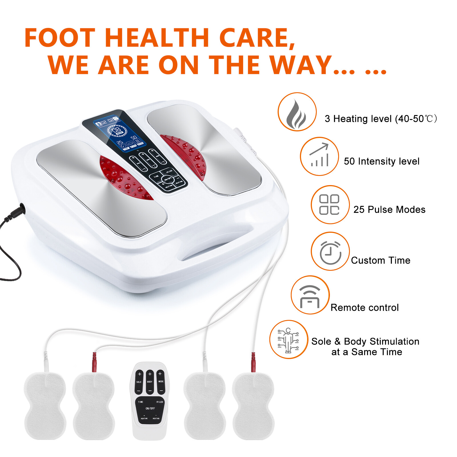 EMS Circulation Electric Heated Foot Massager Booster Machine Blood Leg ...