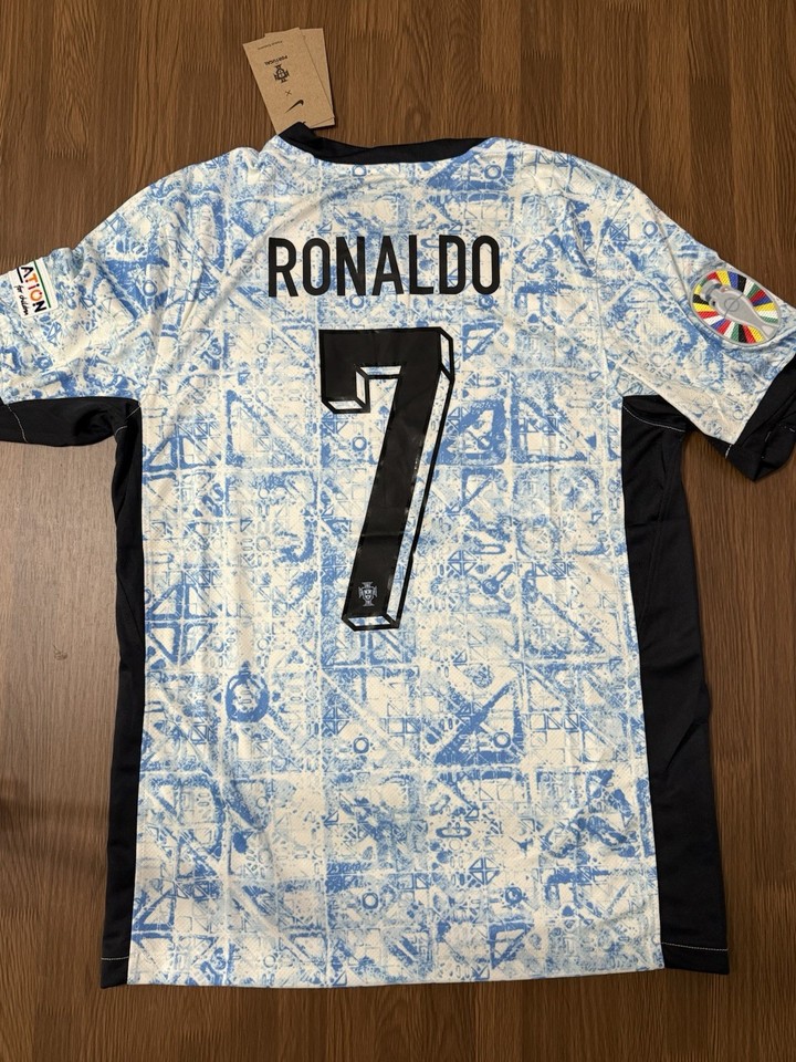 2024 Portugal Away Jersey #7 Ronaldo LARGE Nike Soccer Euro CR7 Blue ...