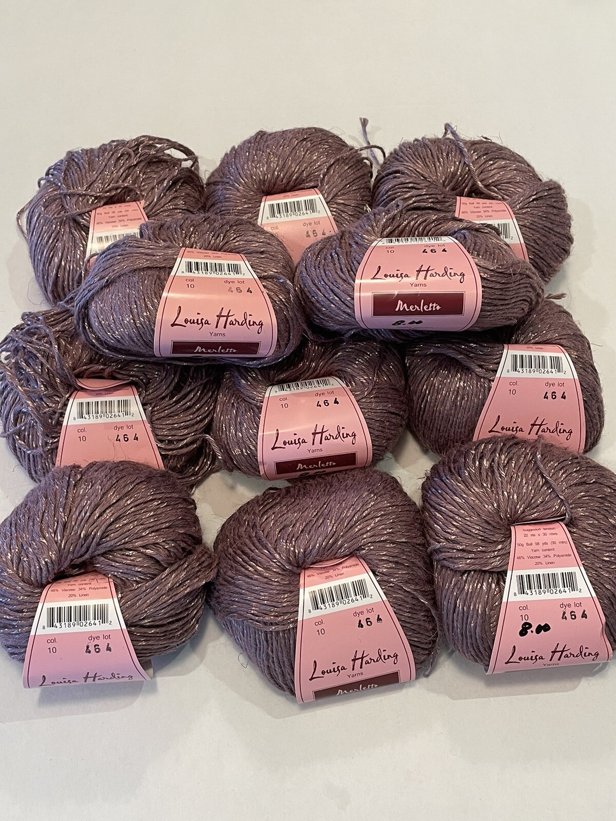 Louisa Harding Merletto ~ Lot of 11 ~ #10 Wine & Pink, Linen Blend 98 ...