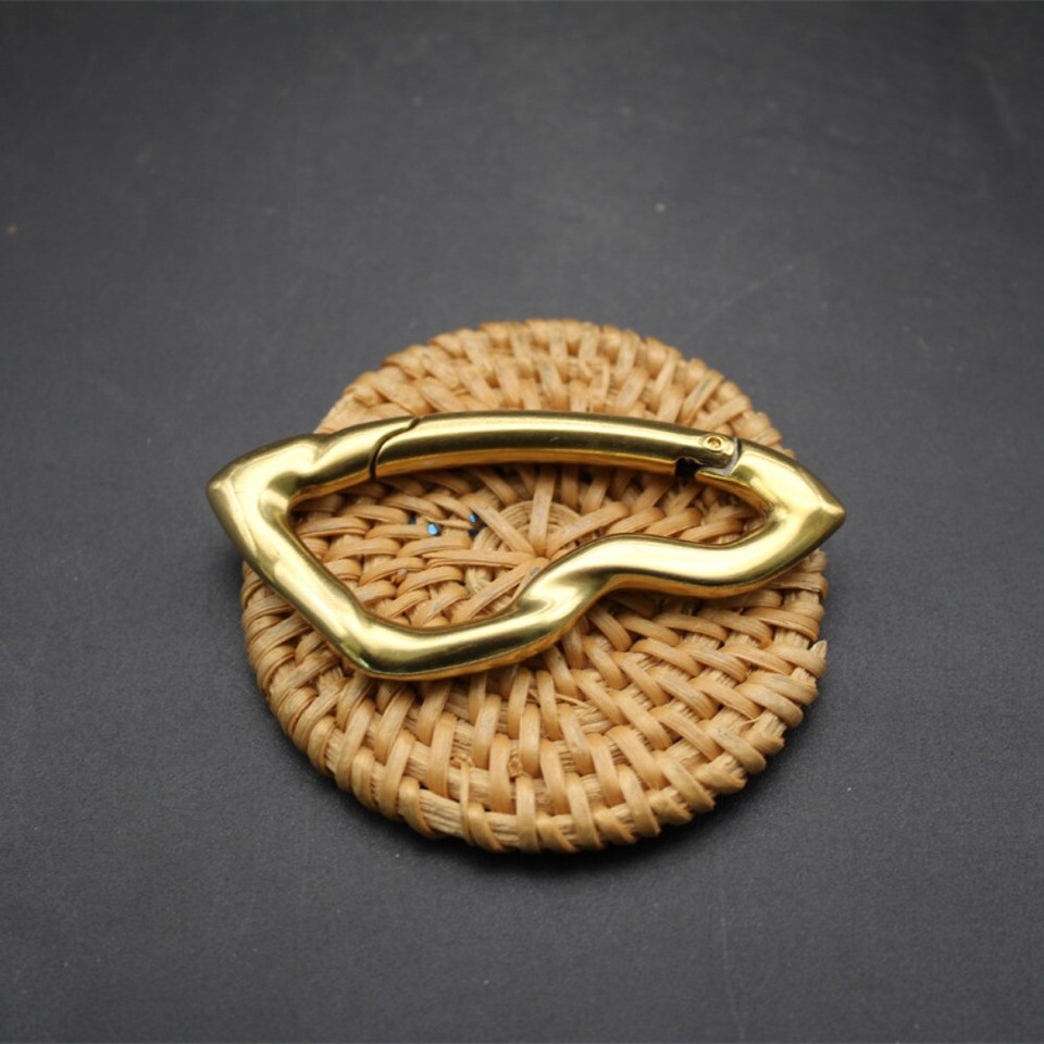 Mini Solid Keyring Brass Spring Snap Hook New Creative Brass Keyring | eBay