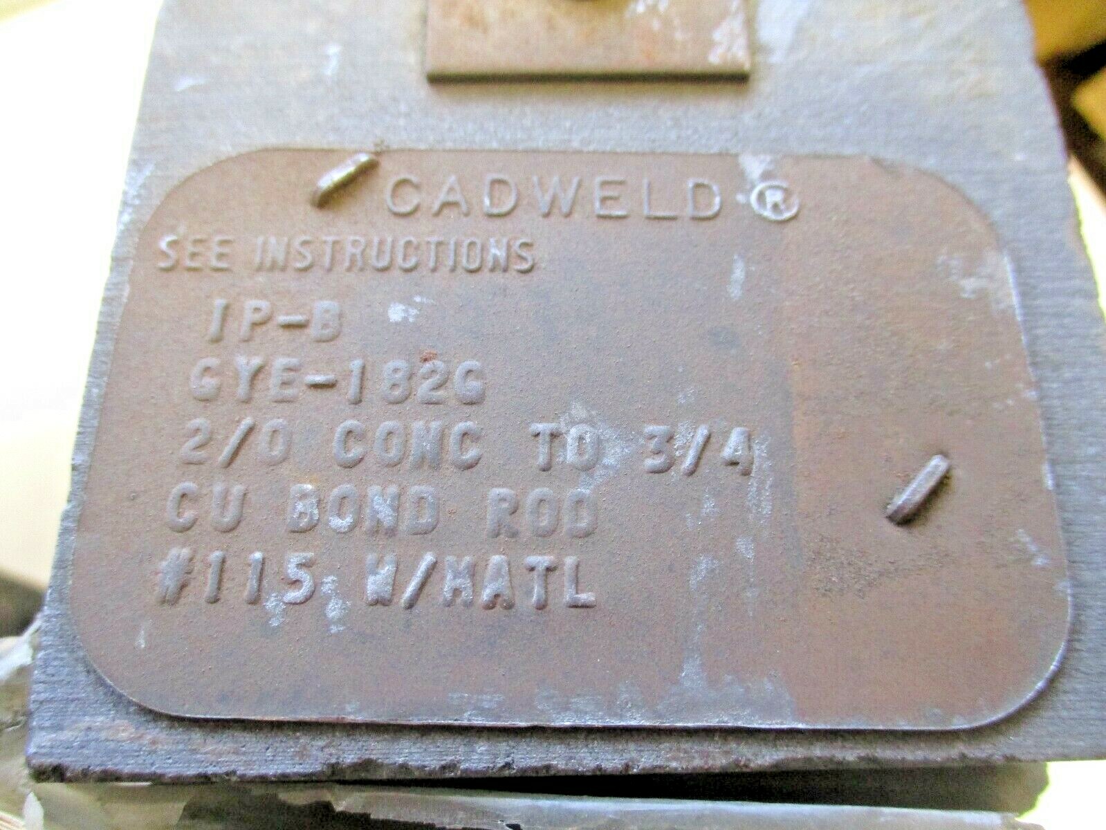CADWELD CABLE MOLD LOT OF 3 P/N: GYE-182G | eBay