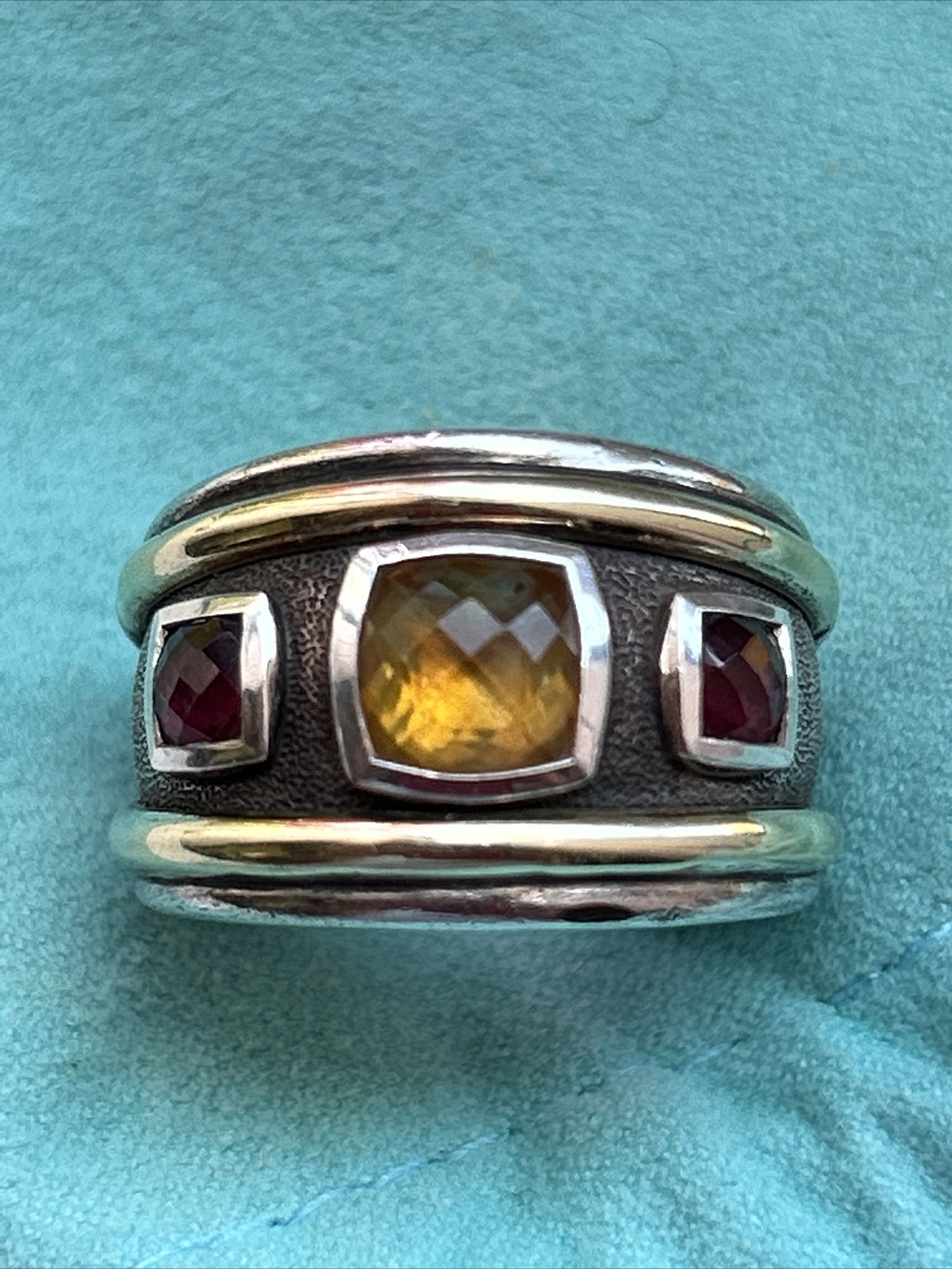 Vintage David Yurman 3 Stone Band Ring - Gem