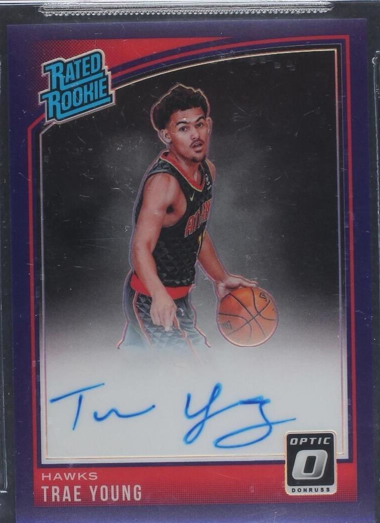 2018-19 Panini Donruss Optic - Rated Rookie Trae Young #198 Purple ...