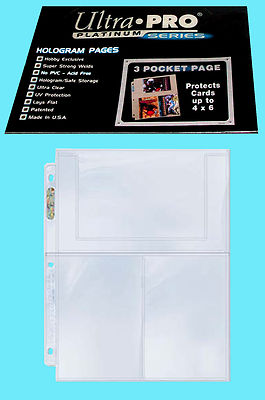 10 ULTRA PRO PLATINUM 3-POCKET 4x6 Pages Sheets Photo Currency Coupon ...