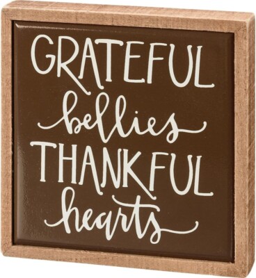 Grateful Bellies Thankful Primitives by Kathy Wood Enamel Mini Sign 5 ...