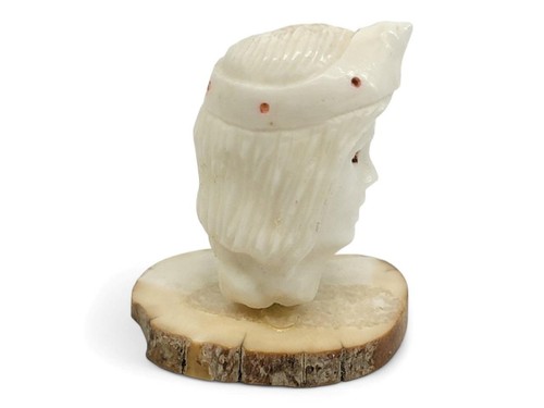 Alaska Eskimo Inuit Carving Man's Head Wearing Bear Head Sun Visor 1.5 ...